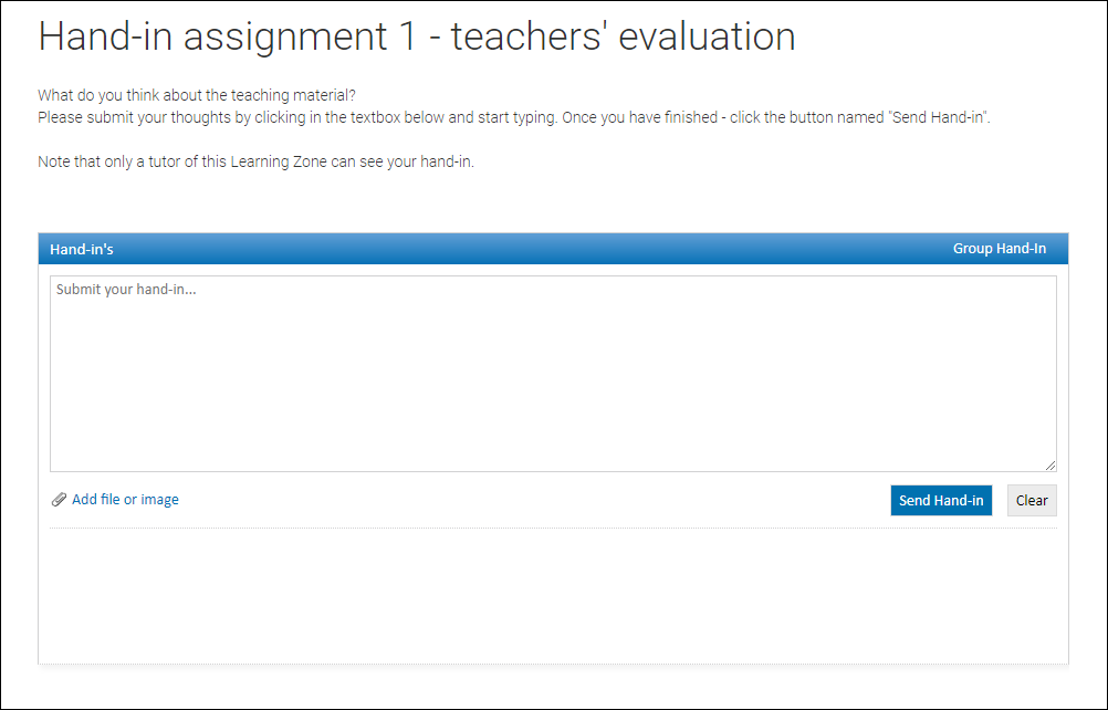 Create a Hand-in assignment (Exercise) – Learnify