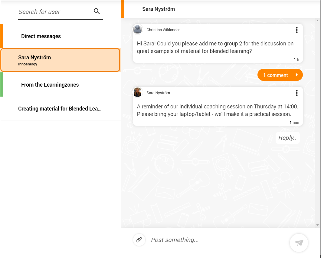 Chat - Direct messages – Learnify