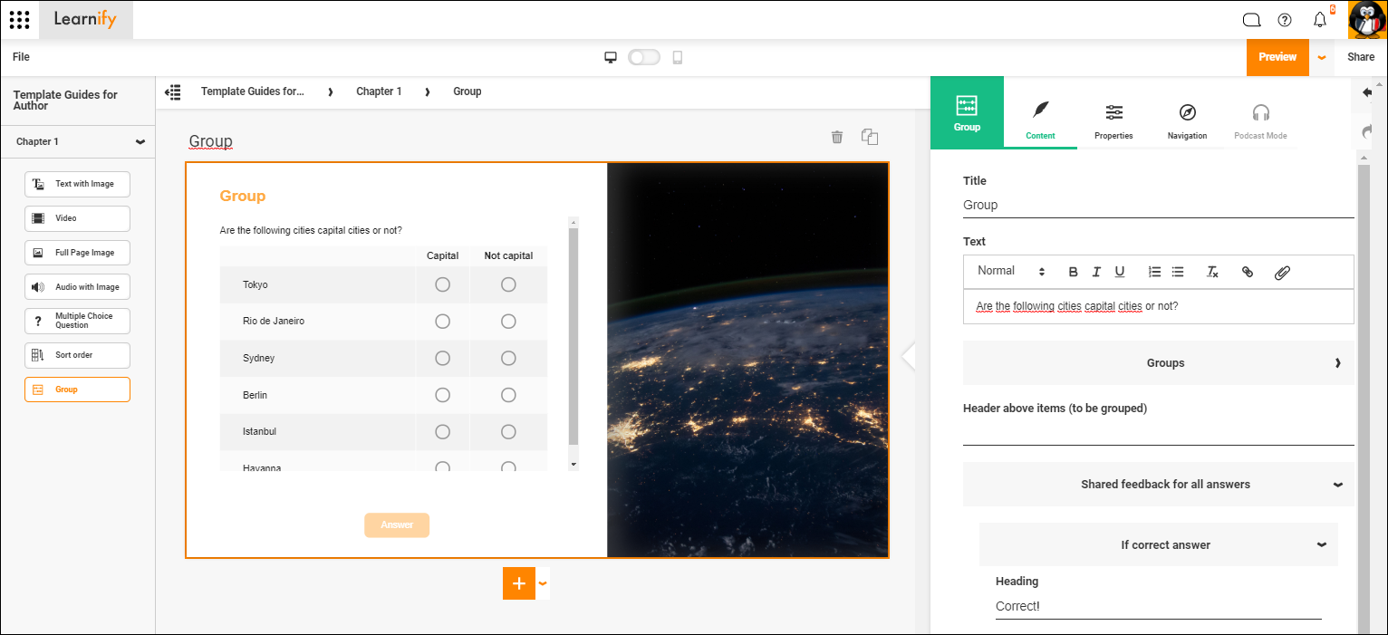 The "Group" Template – Learnify