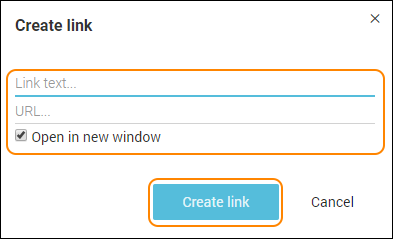 Create link (Add link to content) – Learnify